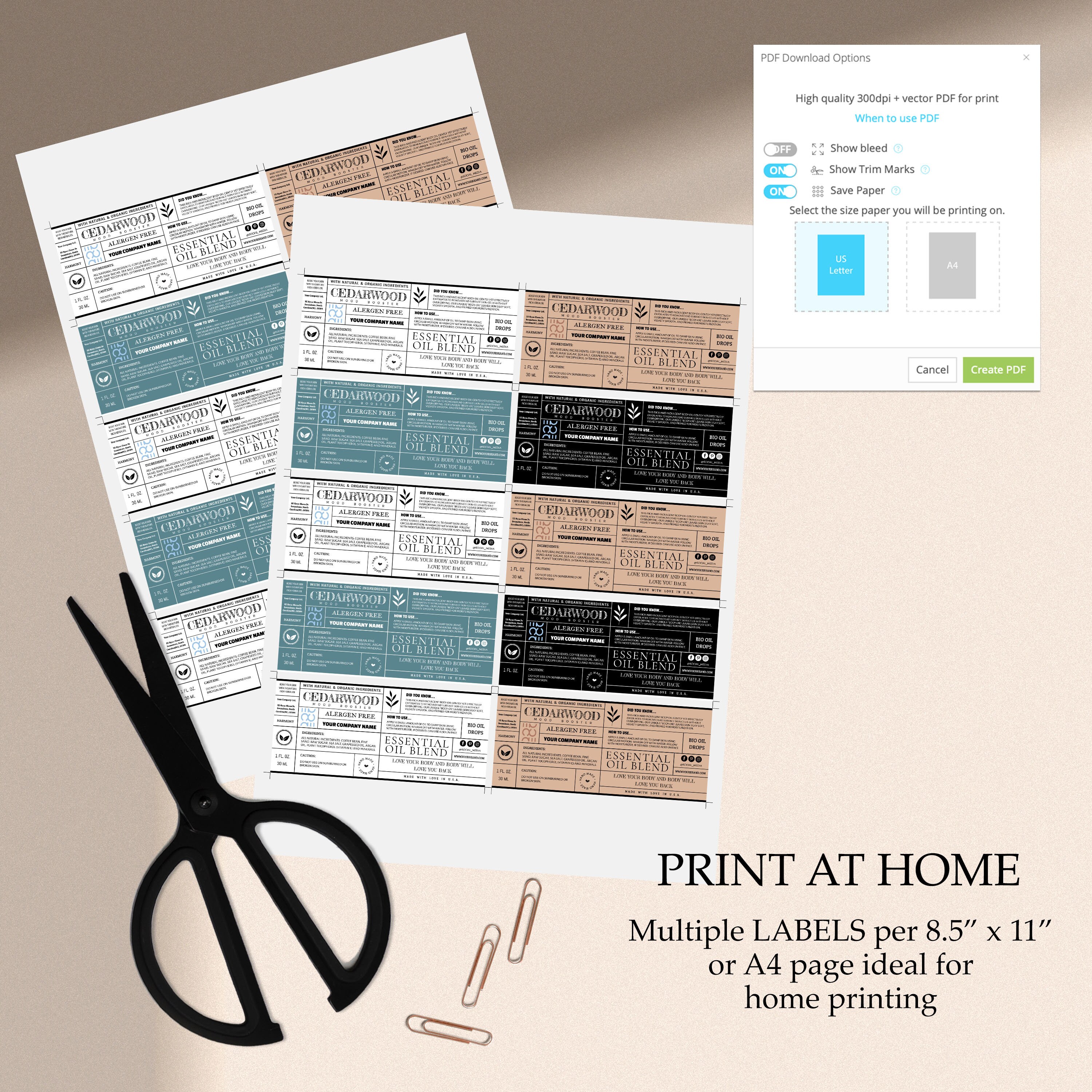 Editable Cosmetic Label Template, Custom Beauty Product Label, Jar ...