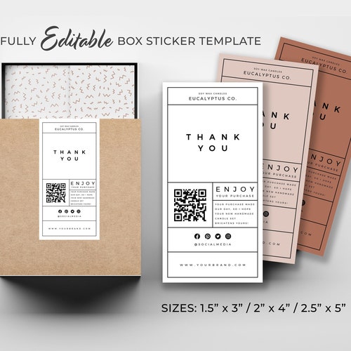 Editable Box Seal Label Box Sticker Template Box Packaging - Etsy