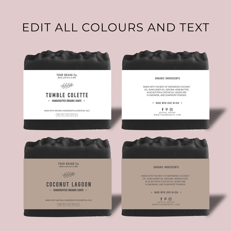 Editable Soap Label Template: Modern Packaging Design (digital Download ...