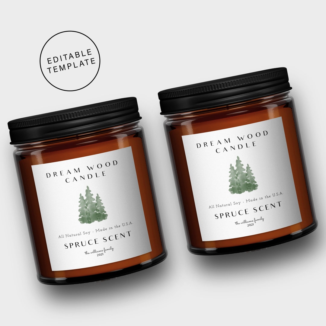 Christmas Candle Label | Editable Candle Label Template | Winter Candle ...