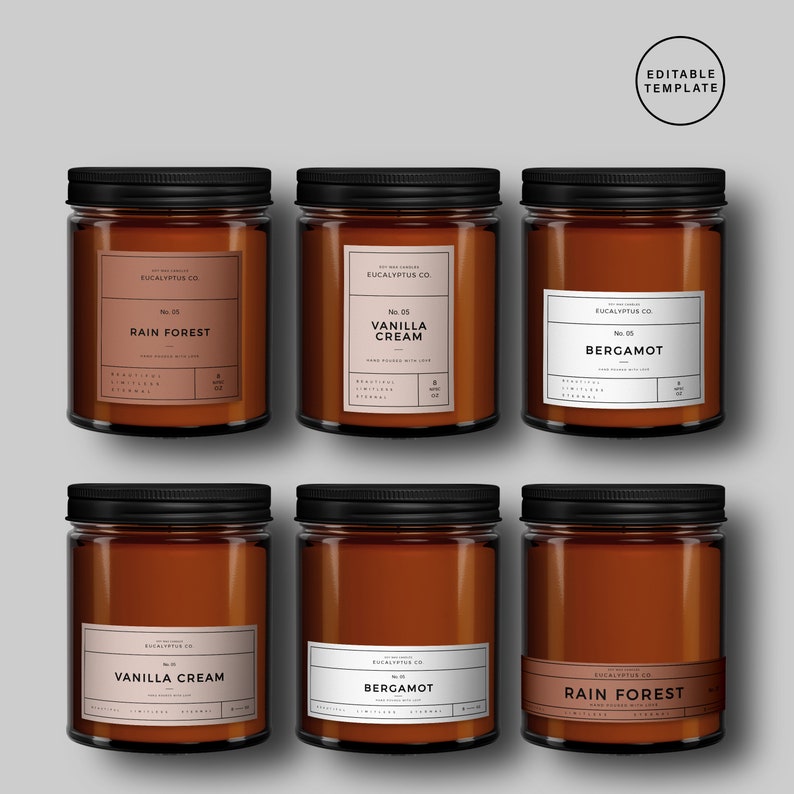 Editable Candle Branding Kit Template, Candle Making Kit, Candle ...