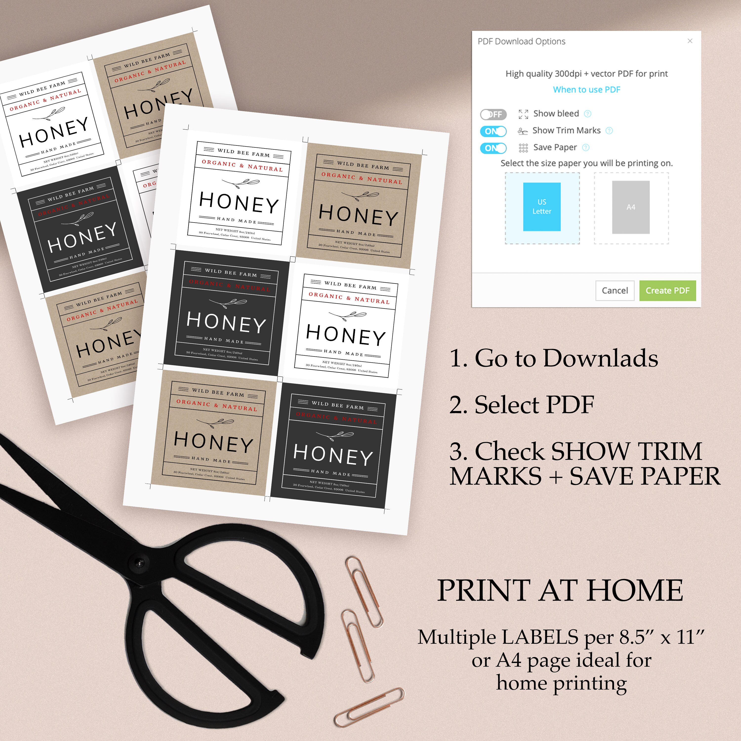 Editable Honey Preserve/jam Jar Label Template Printable - Etsy