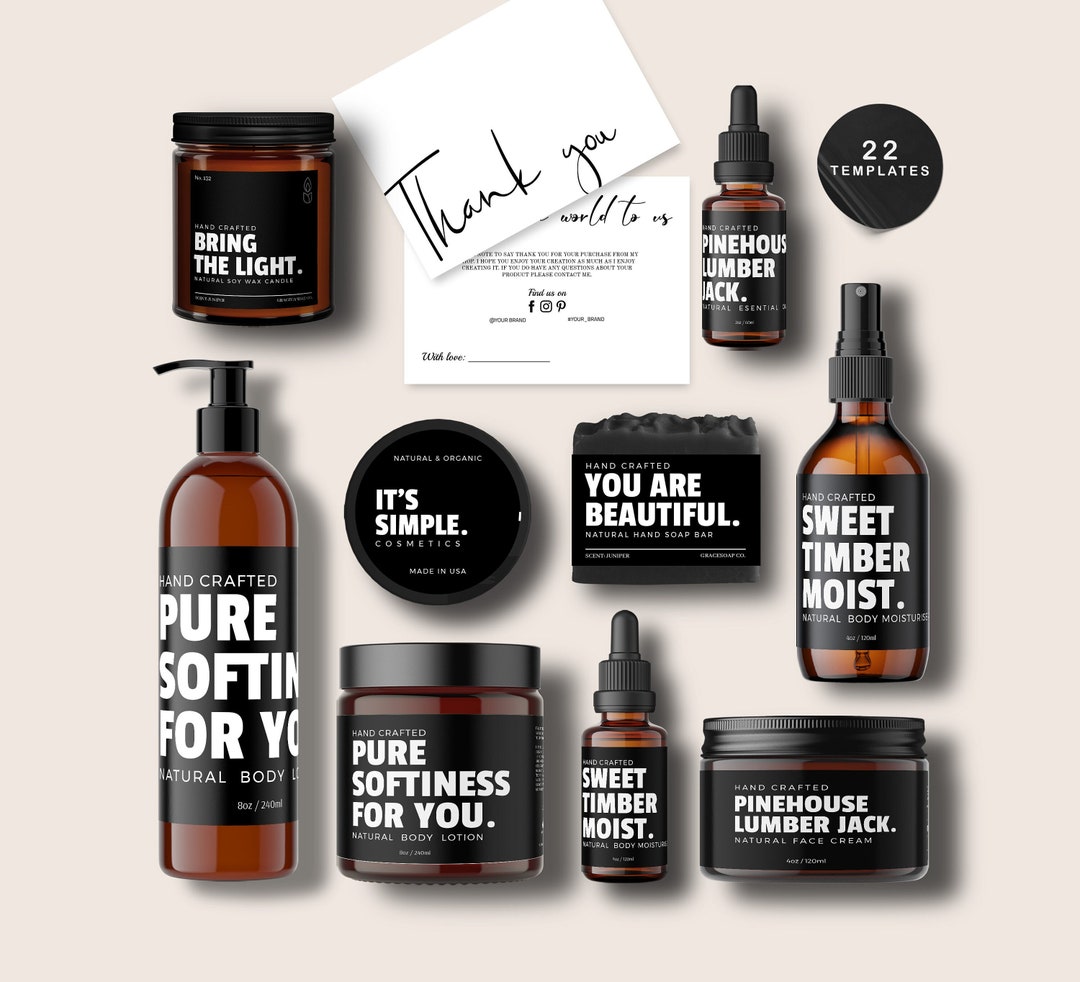 Editable Cosmetic Label Templates, Custom Body Product Labels, DIY ...