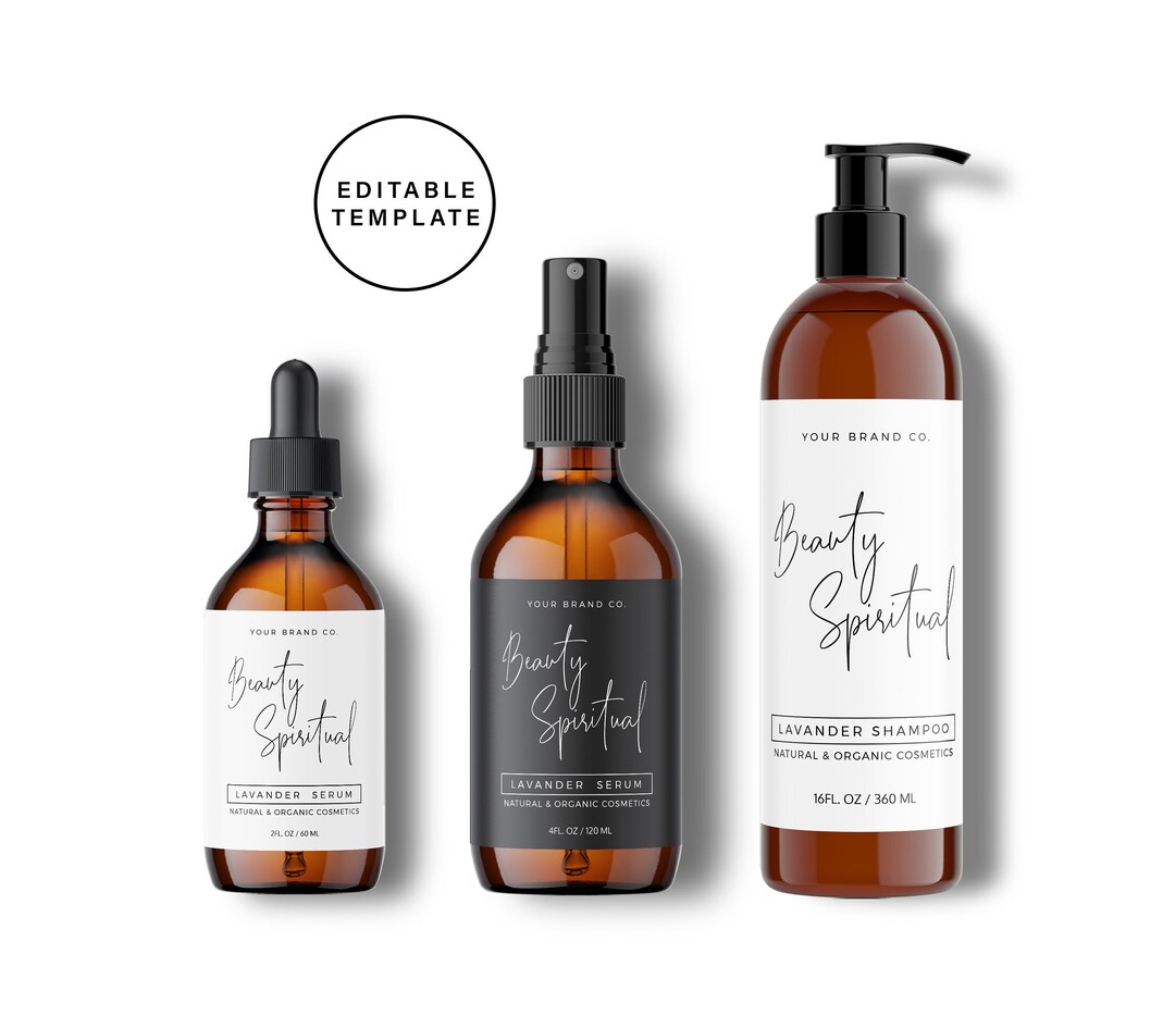 Editable Body Product Labels, Skincare Labels for Bottle, Editable ...