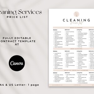 Editable Cleaning Services Agreement Contract BUNDLE, 6 Editable Cleaning Service Forms, House ...