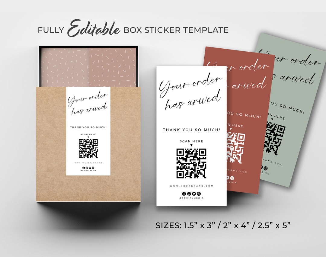 Editable Box Seal Label, Box Sticker Template, Box Packaging Sticker ...