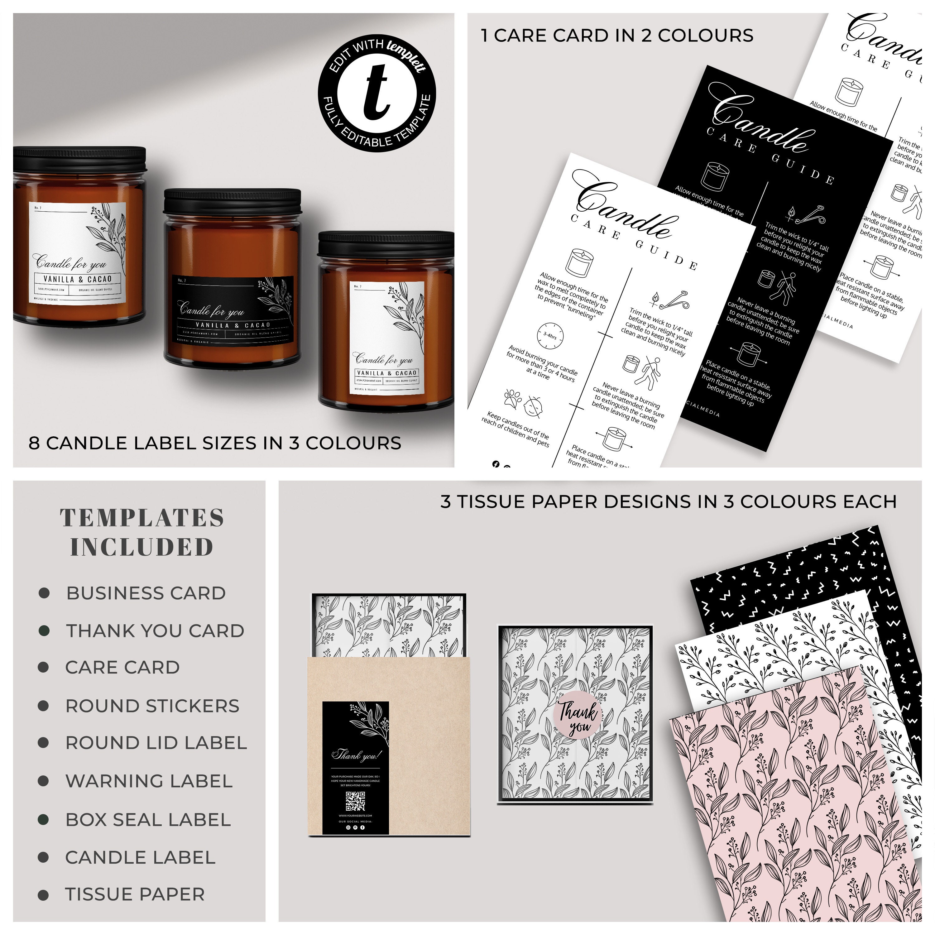 Editable Candle Branding Kit Template Candle Making Kit - Etsy UK