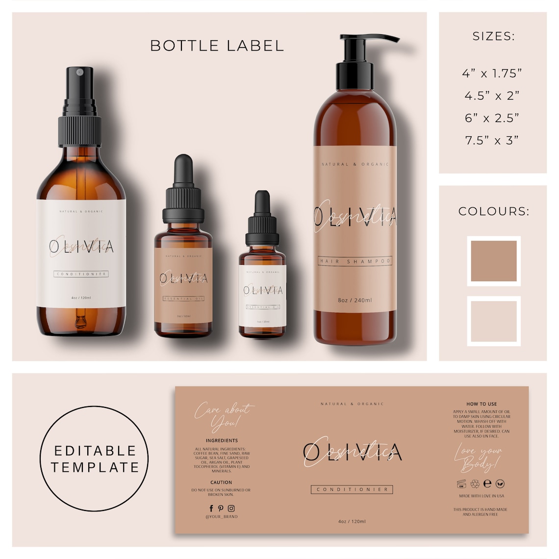 Editable Body Product Labels DIY Cosmetic Labels Editable - Etsy