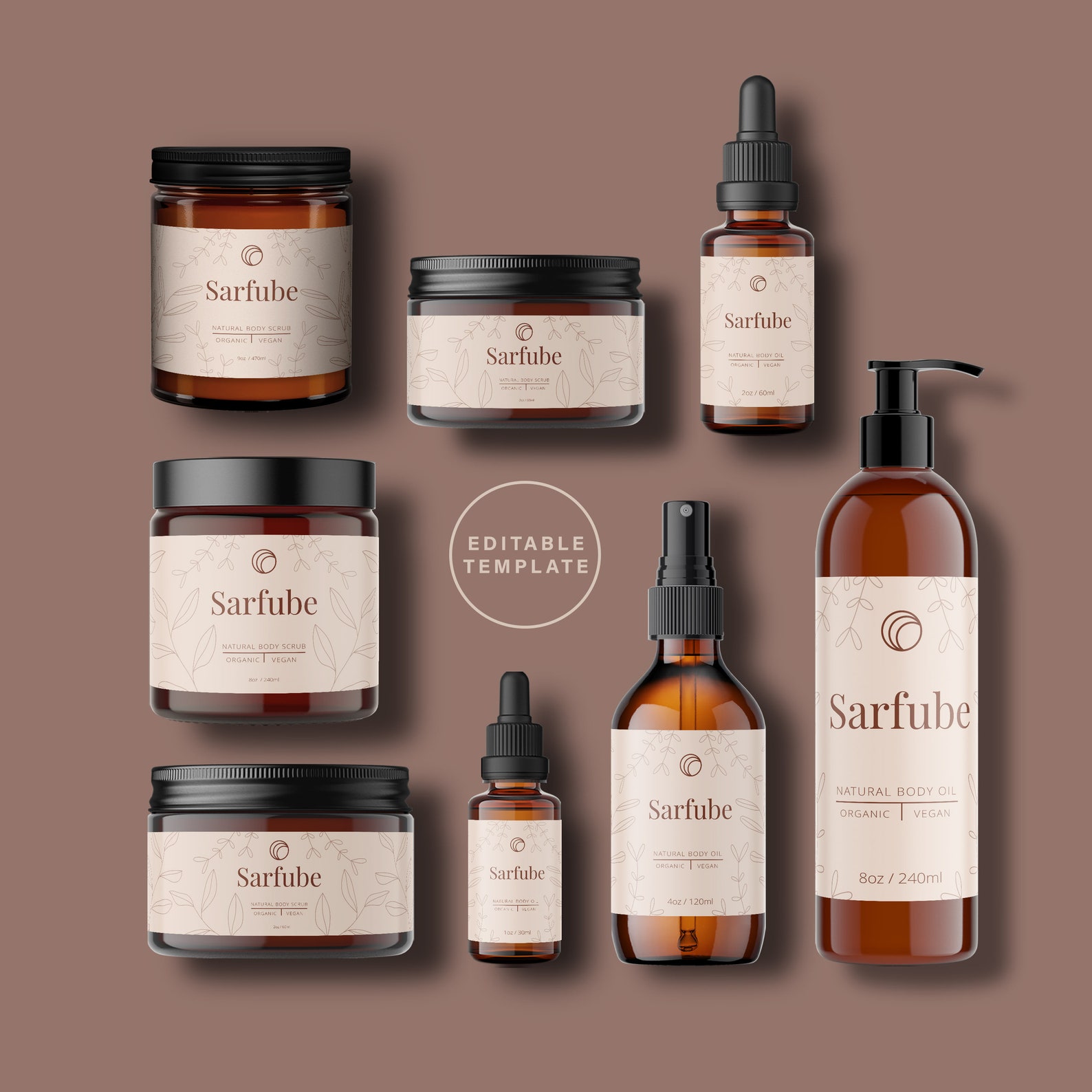 Editable Beauty Product Label Template Customisable Cosmetic - Etsy