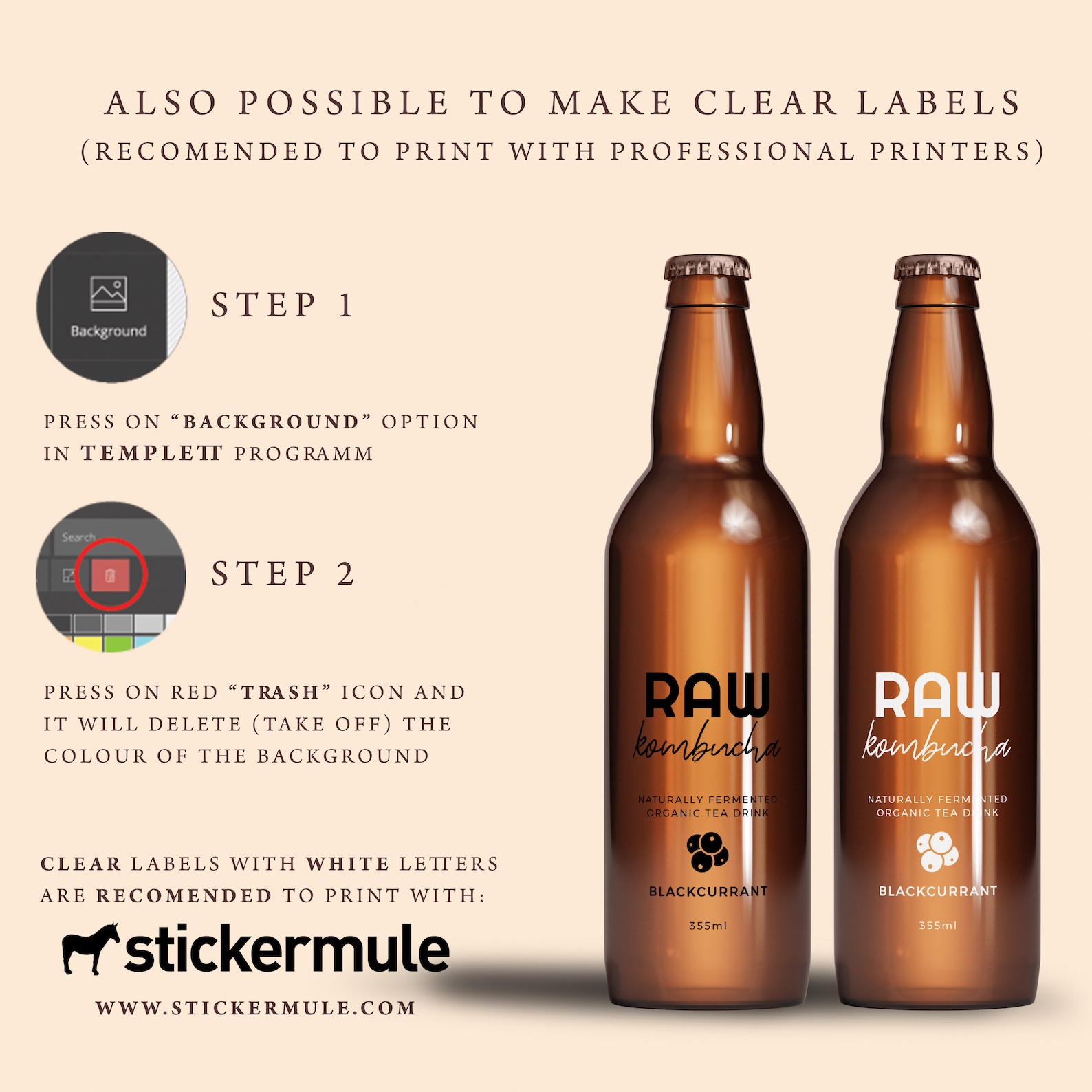 Editable Kombucha Bottle Label Template Printable Smoothie - Etsy Canada