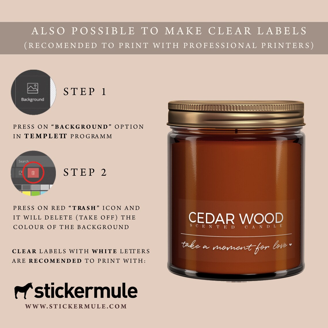 Editable Candle Label Template DIY Candle Label Custom | Etsy