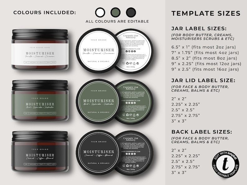Editable Skincare Label Template: DIY Beauty Product Packaging (digital ...
