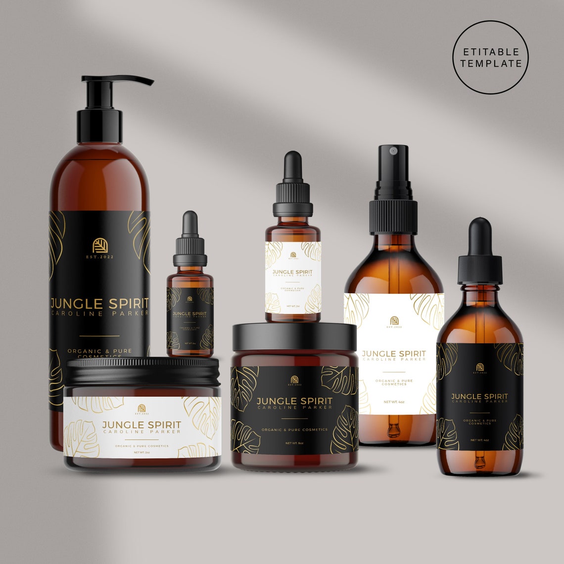 Editable Beauty Label Template DIY Cosmetic Label Templates - Etsy