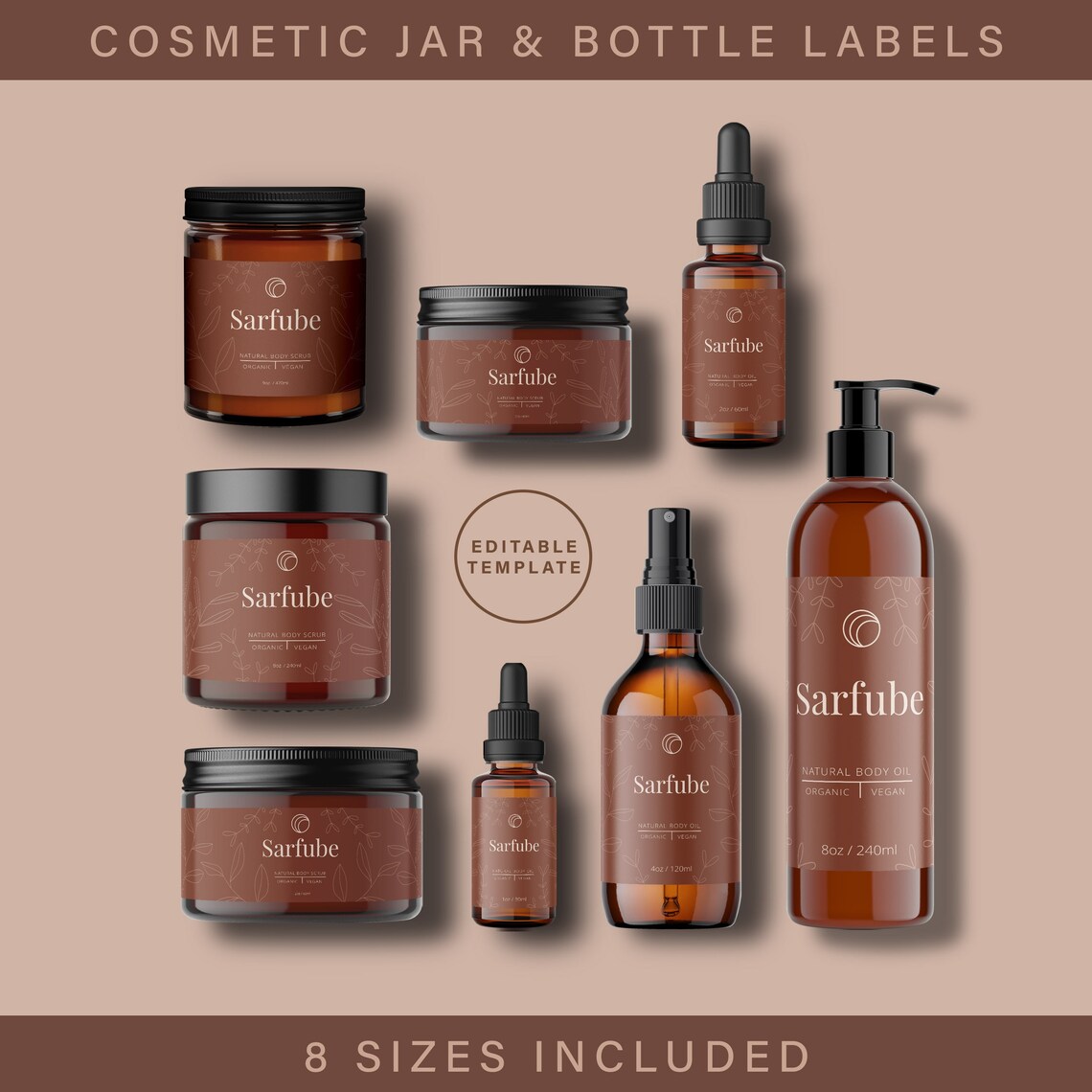 Editable Skincare Label Template Customisable Cosmetic Label - Etsy