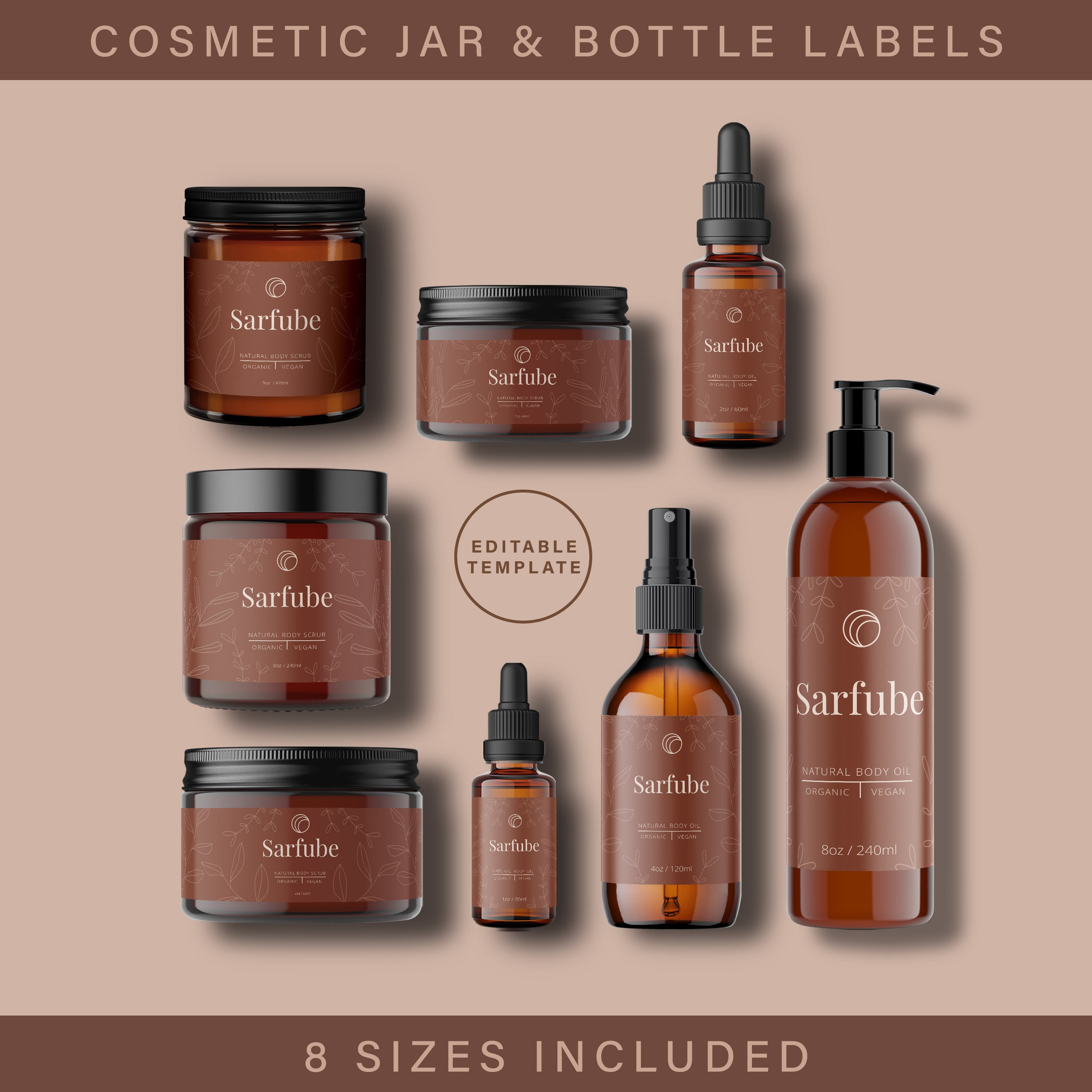 Editable Beauty Product Label Template Customisable Cosmetic - Etsy Canada