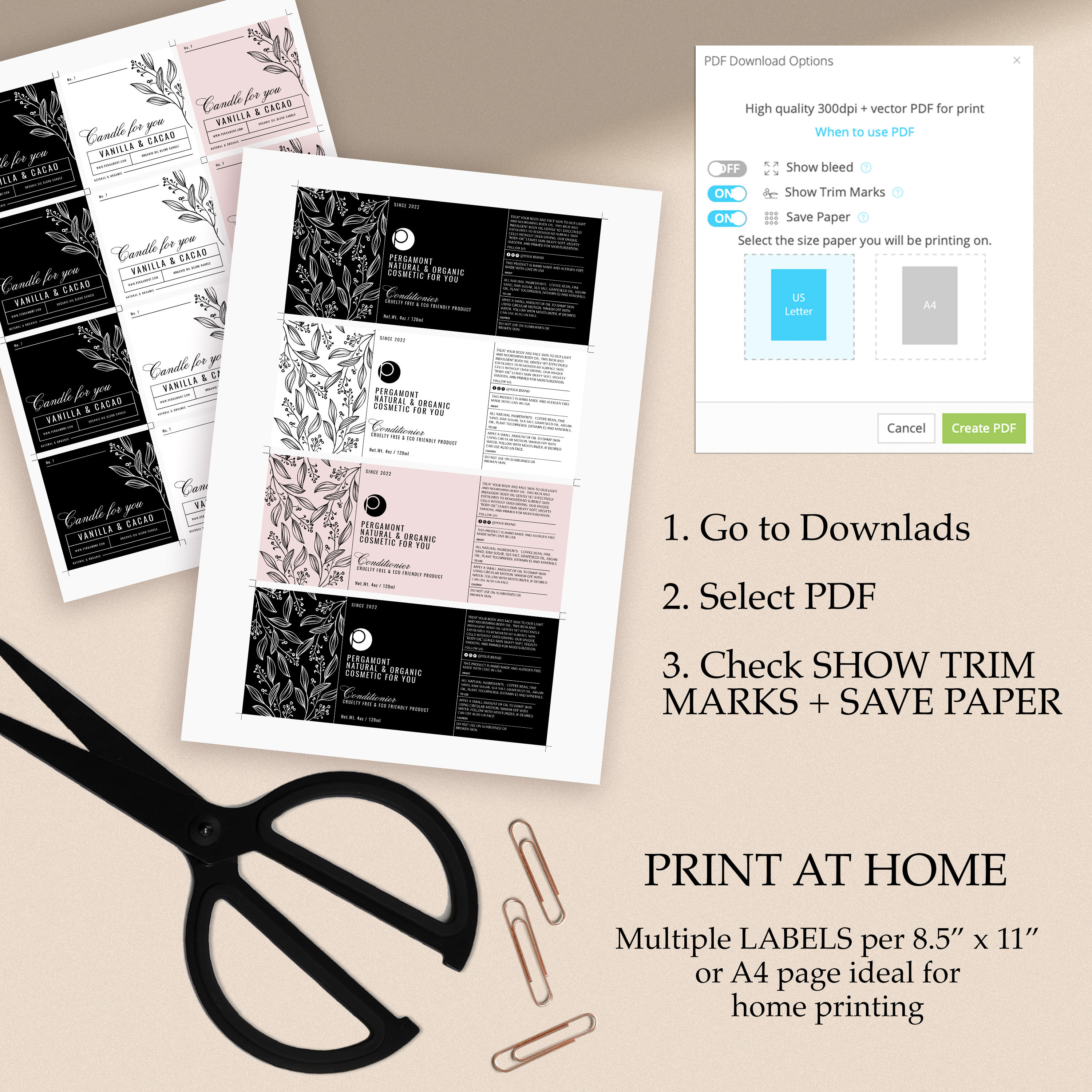 Editable Cosmetic Label Template Customisable Beauty Product - Etsy