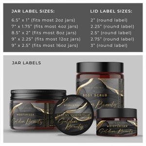 Gold Skincare Label Template, Editable Cosmetic Product Labels ...