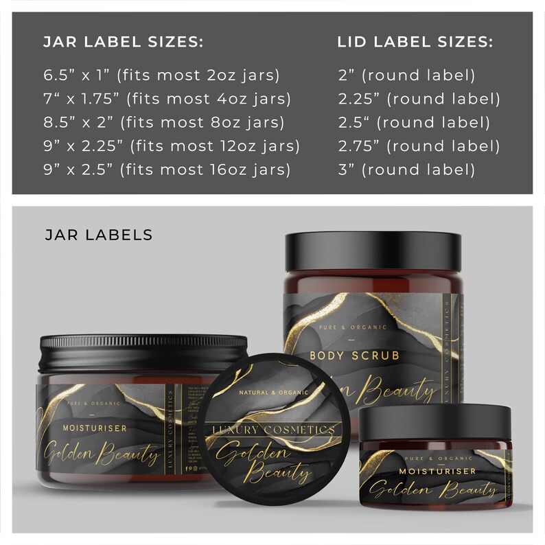 Modern Cosmetic Label Templates, Editable Skincare Product Labels ...