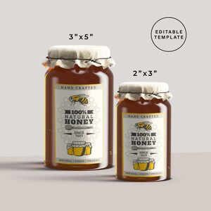 Vintage Honey Preserve / Jam Jar Labels, 2"x3" & 3"x5" Honey Jar Label ...