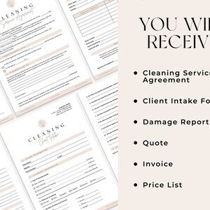 Editable Cleaning Services Agreement Contract BUNDLE, 6 Editable Cleaning Service Forms, House ...
