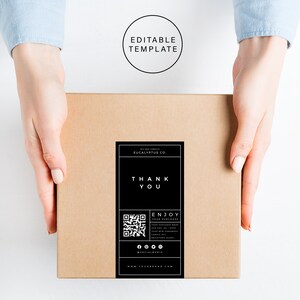 Editable Box Seal Label, Box Sticker Template, Box Packaging Sticker ...