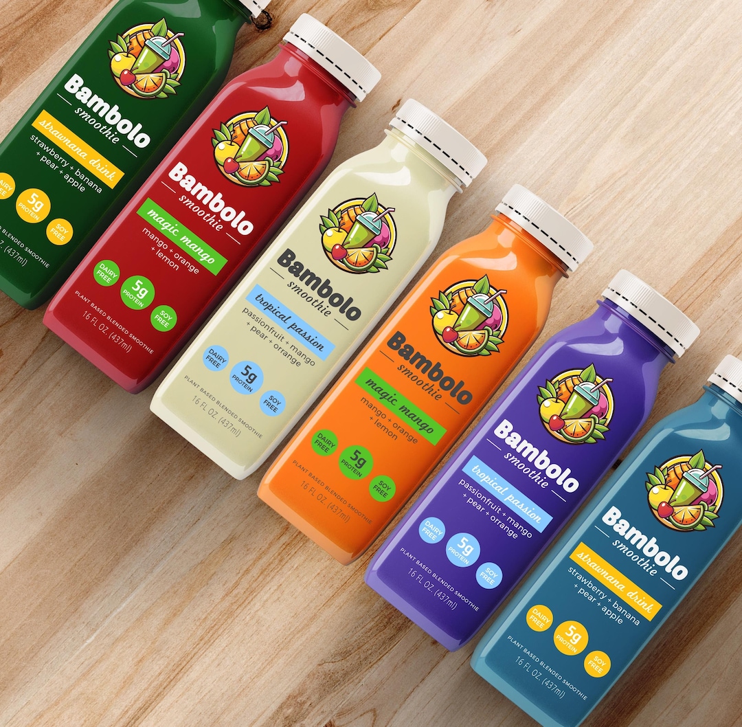 Editable Juice Bottle Label Template, DIY Smoothie & Cold Pressed Drink ...