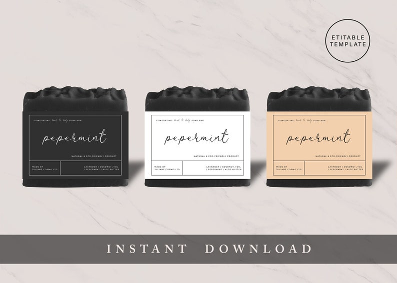 Printable Soap Label Download, Custom Whipped Soap Label Template ...