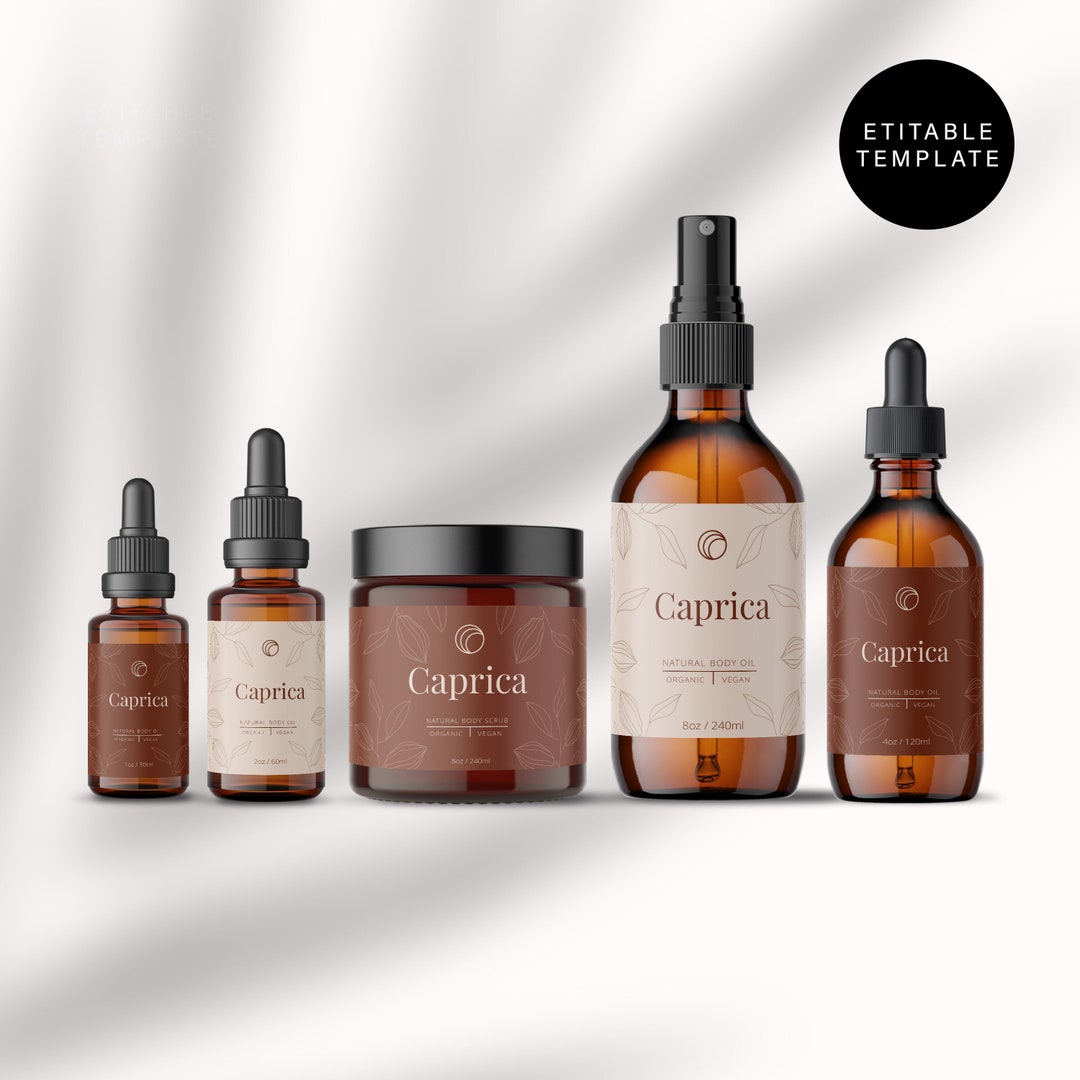 Editable Cosmetic Label Template, Customisable Product Label Template ...