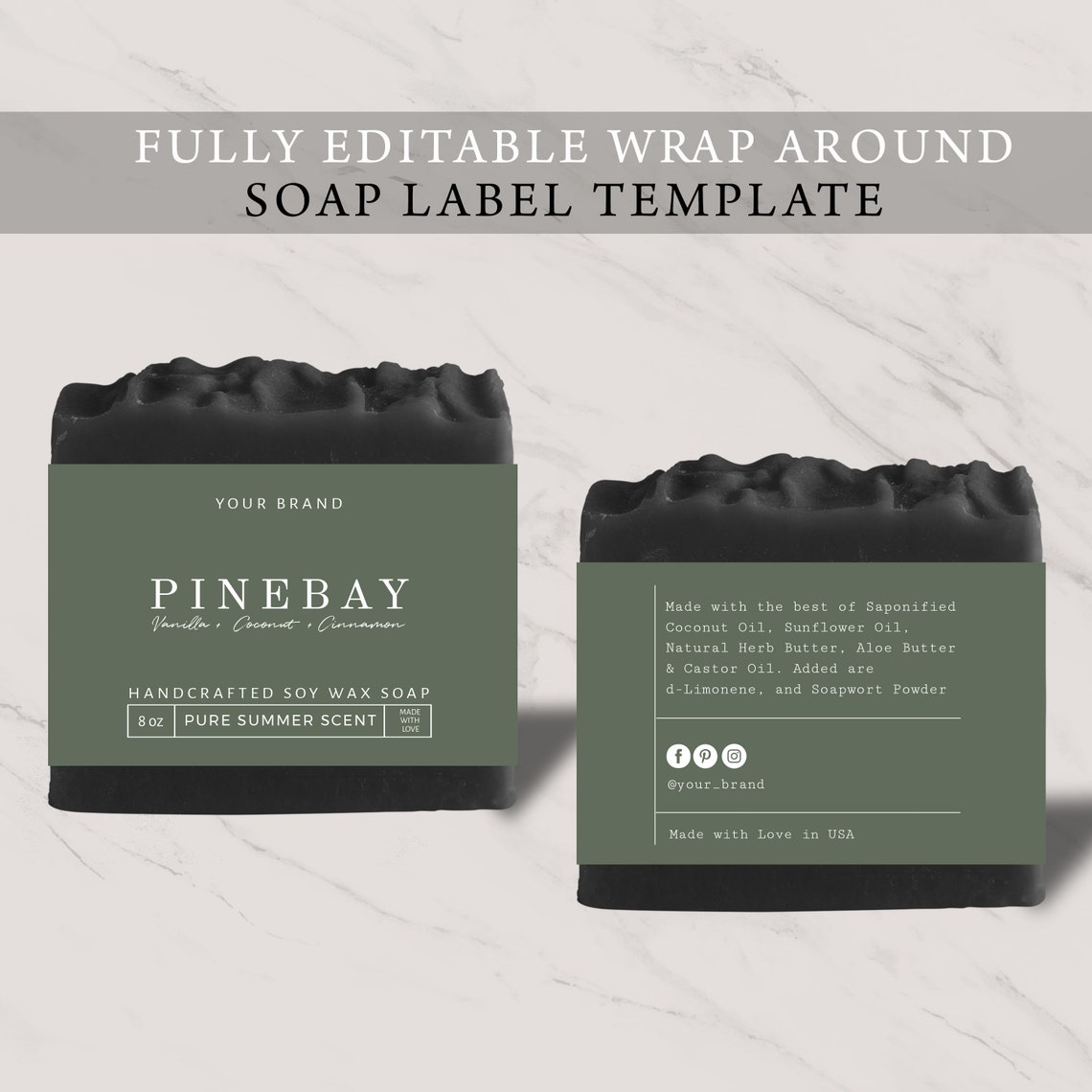 Editable Soap Label Template Printable Soap Label Soap Etsy