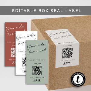Editable Box Seal Label, Box Sticker Template, Box Packaging Sticker ...