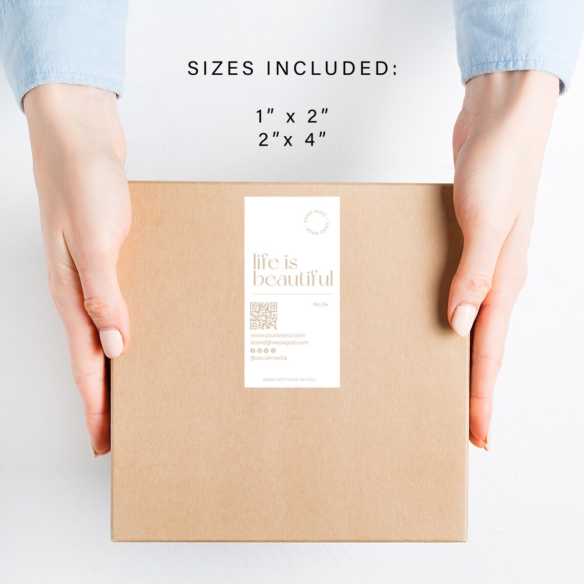 Editable Box Seal Label Box Sticker Modern Packaging Design | Etsy