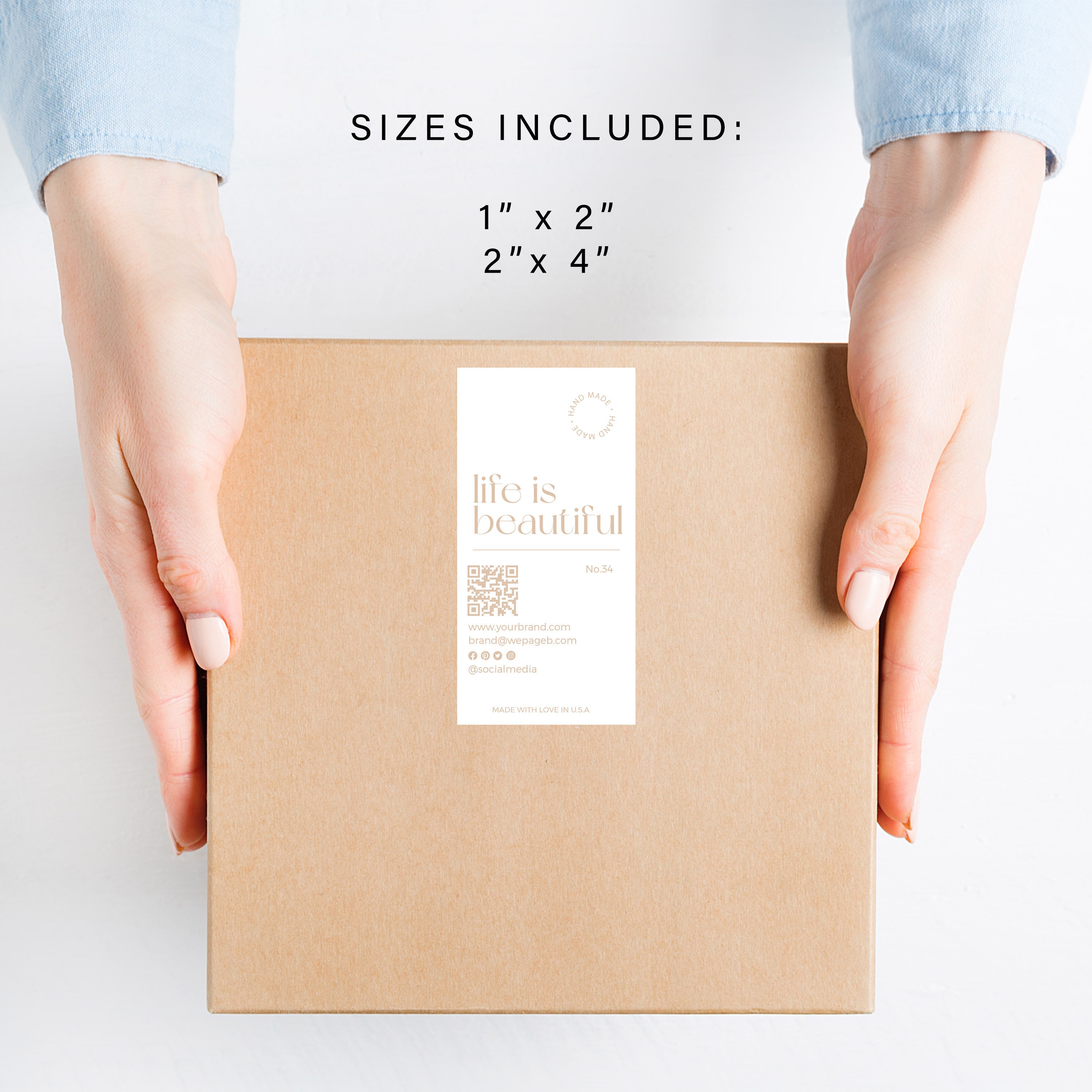 Editable Box Seal Label Box Sticker Modern Packaging Design | Etsy