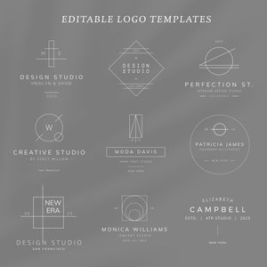 Editable Modern Logo Template, 9 Custom Logo Designs, DIY Boho Logo ...