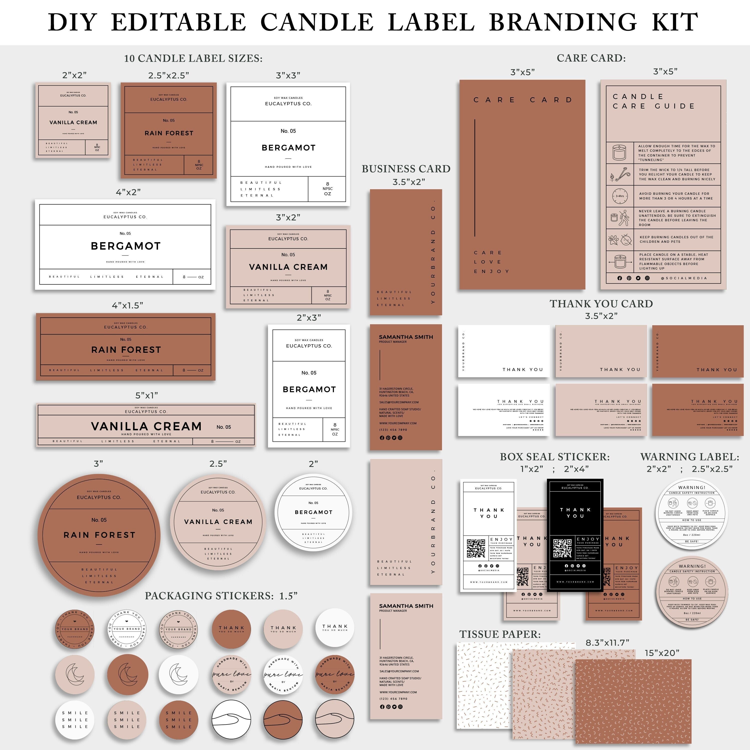 Editable Candle Branding Kit Template Candle Making Kit - Etsy Australia