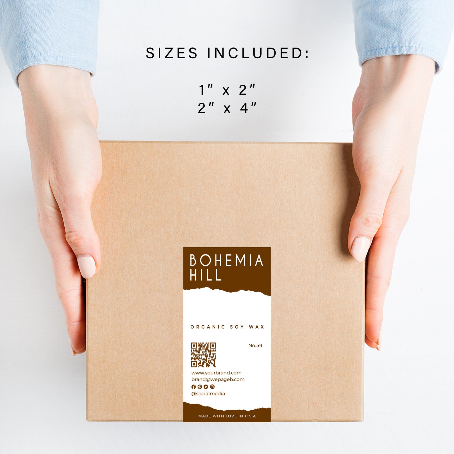 Editable Box Seal Label Template Box Sticker Modern Box - Etsy