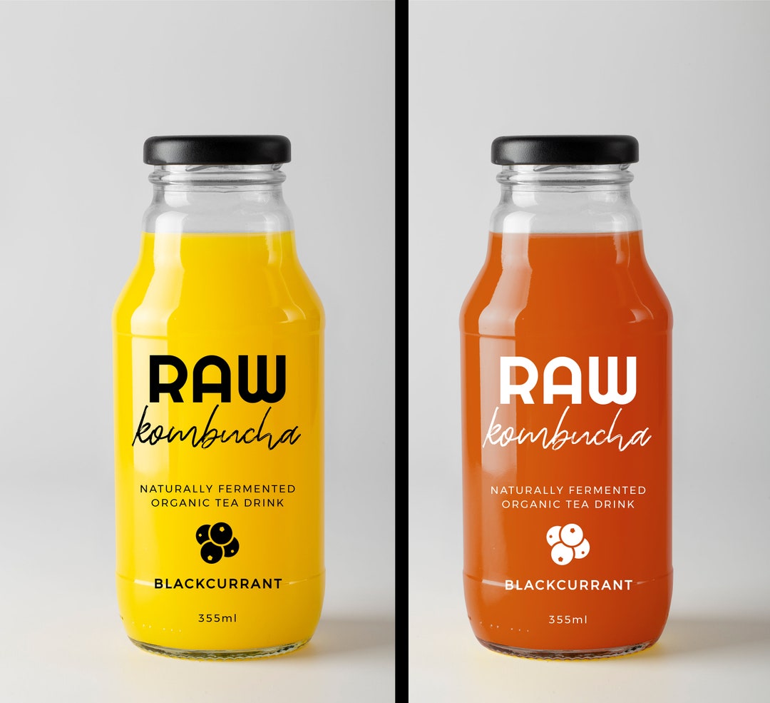 Editable Kombucha Bottle Label Template, Printable Smoothie Bottle ...