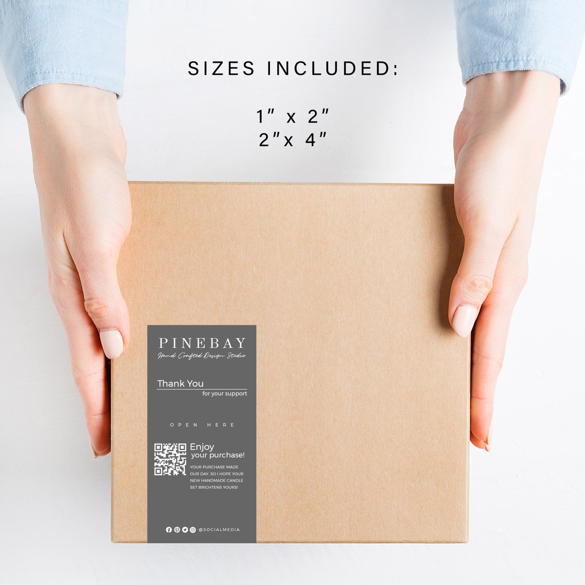 Editable Box Seal Label Template Box Sticker Modern | Etsy