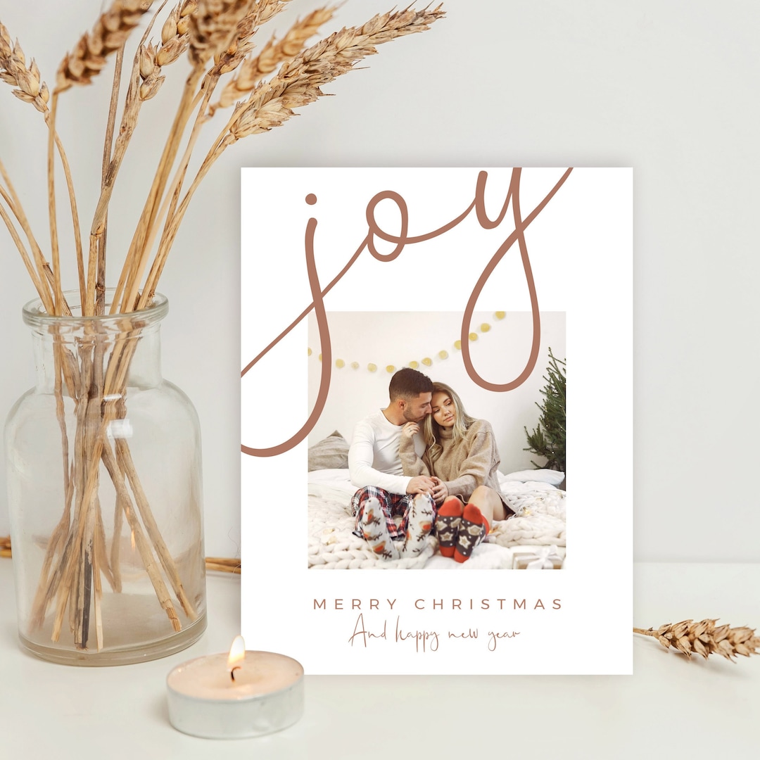 Editable Christmas Card Template, Christmas Card With Photo, Printable ...