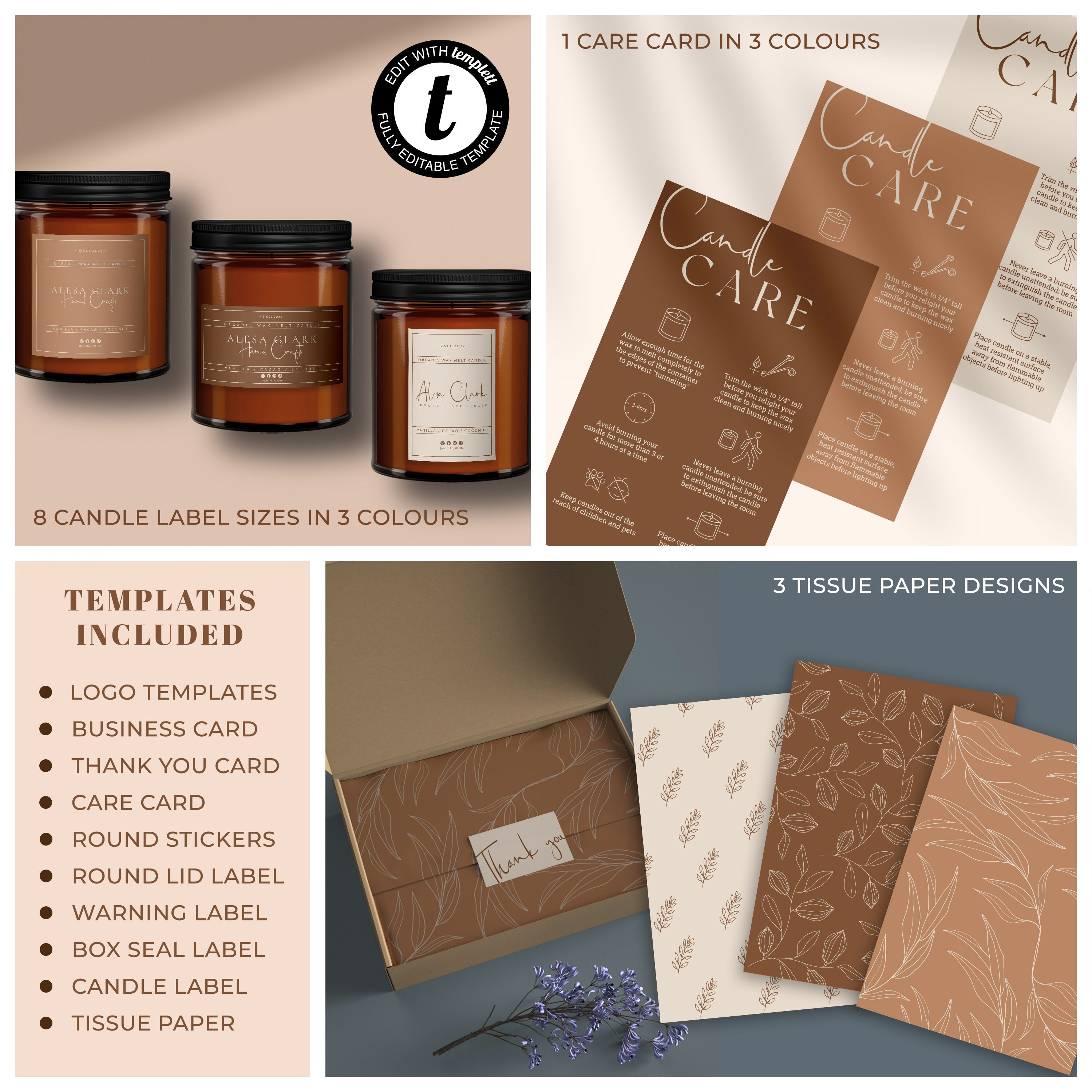Editable Candle Branding Kit Candle Making Business Starter Kit
