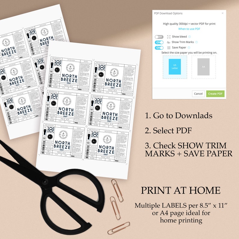 Editable Beer Label Template, Printable Beer Bottle Label, Kombucha ...