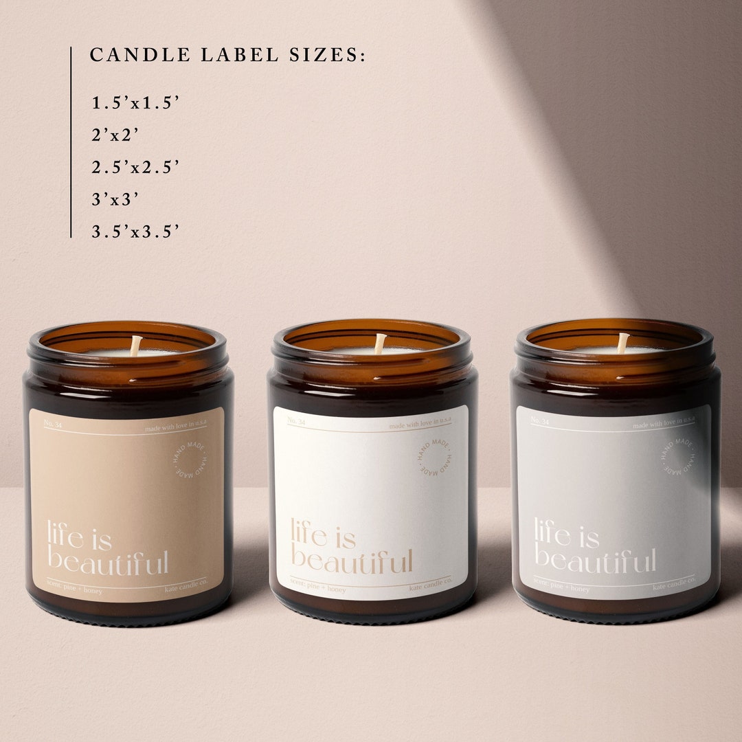 Editable Candle Label Template, DIY Candle Label, Modern Candle Label ...