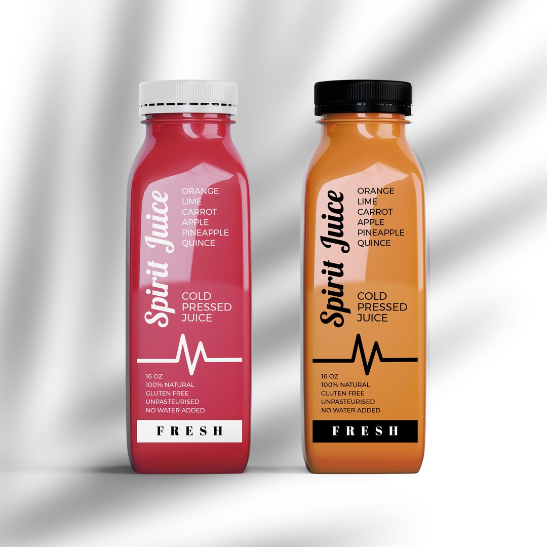 Printable Juice Bottle Label Template, Editable Clear Juice Bottle ...
