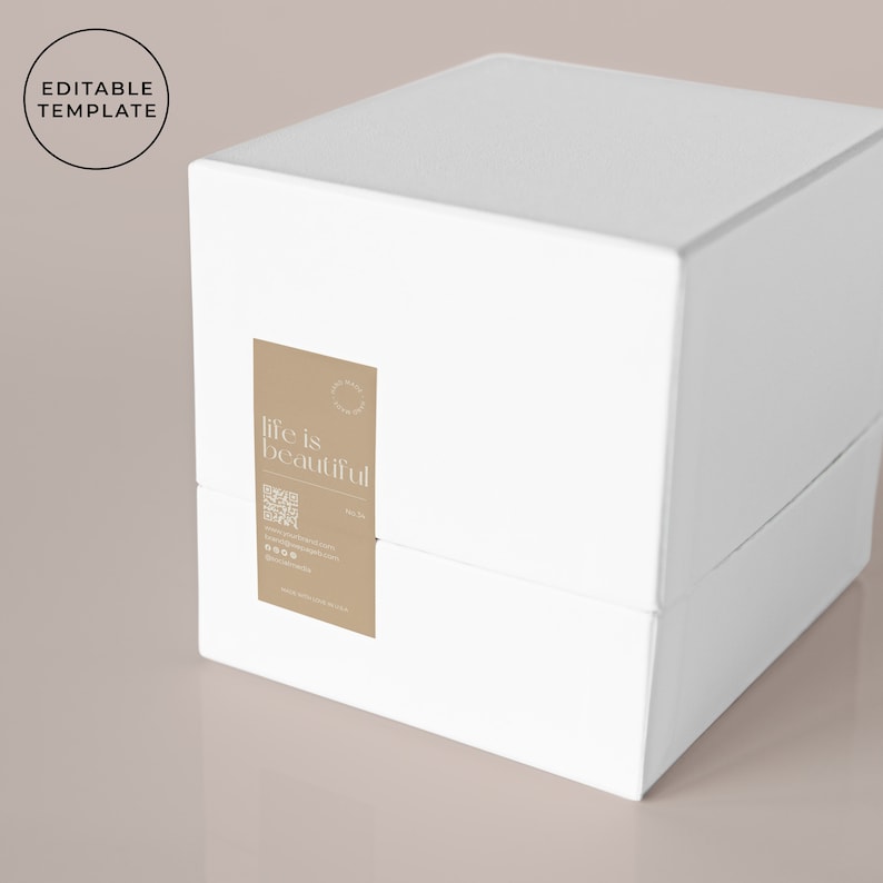 Editable Box Seal Label Box Sticker Modern Packaging Design | Etsy