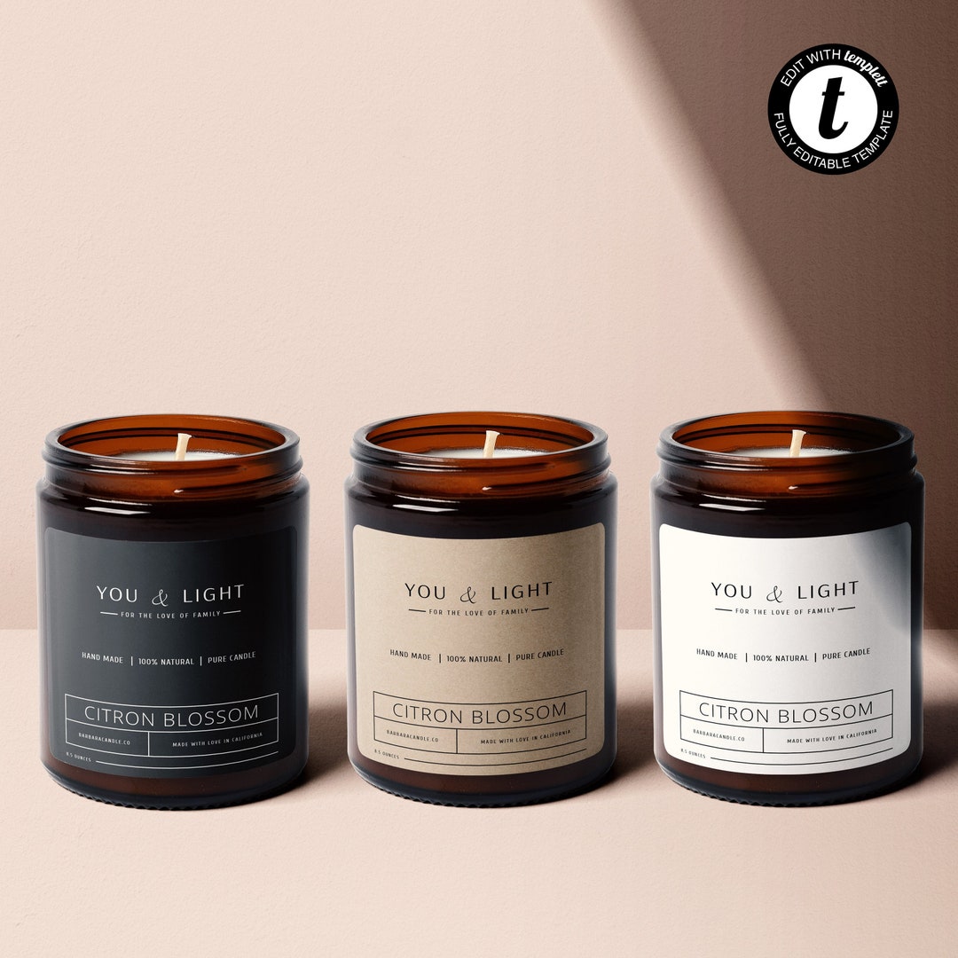 Editable Candle Label Template, Candle Business Labels, Printable ...