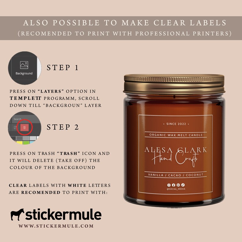 Editable Candle Label Template, DIY Candle Label, Modern Candle Label ...