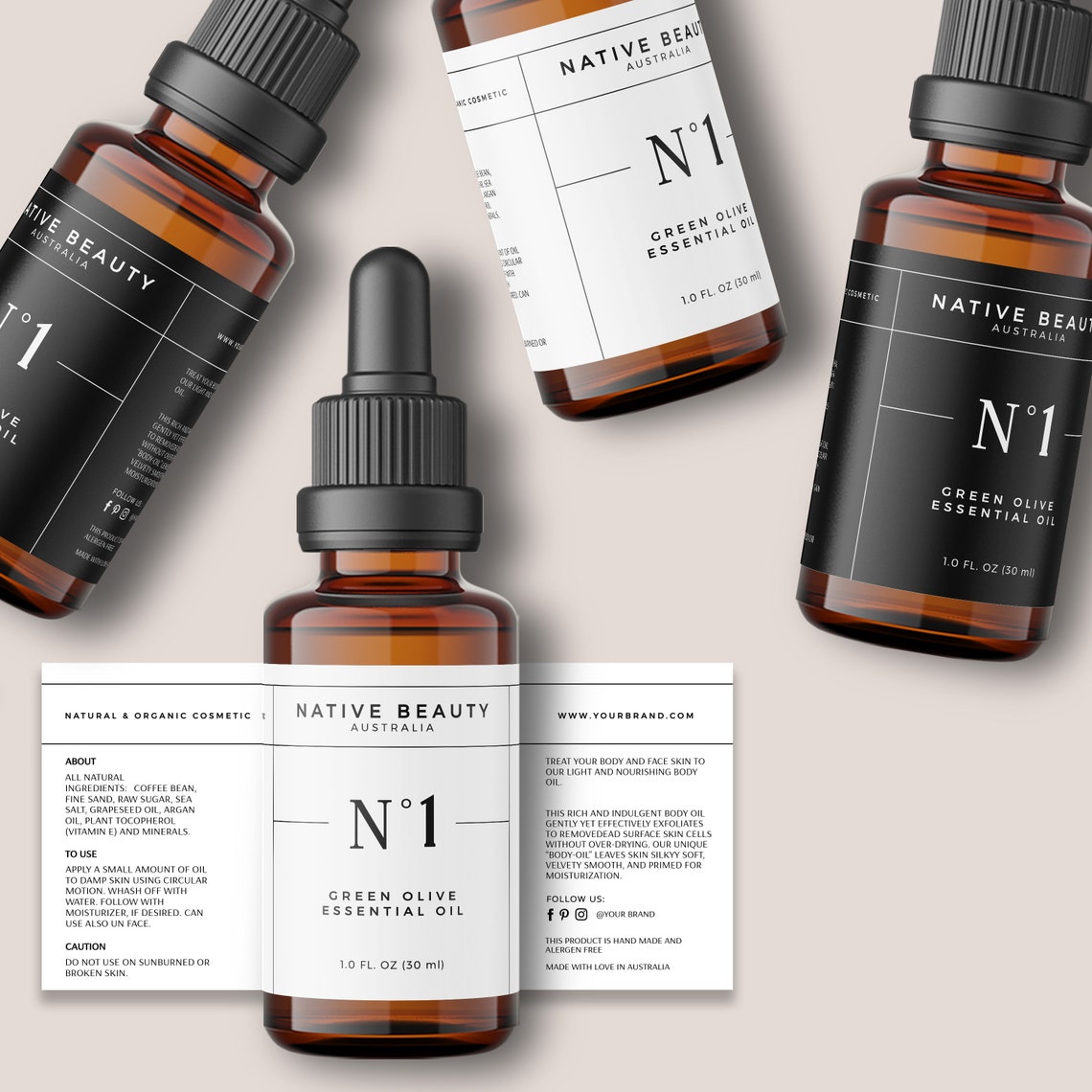 Editable Cosmetic Product Label Template Printable Skincare - Etsy