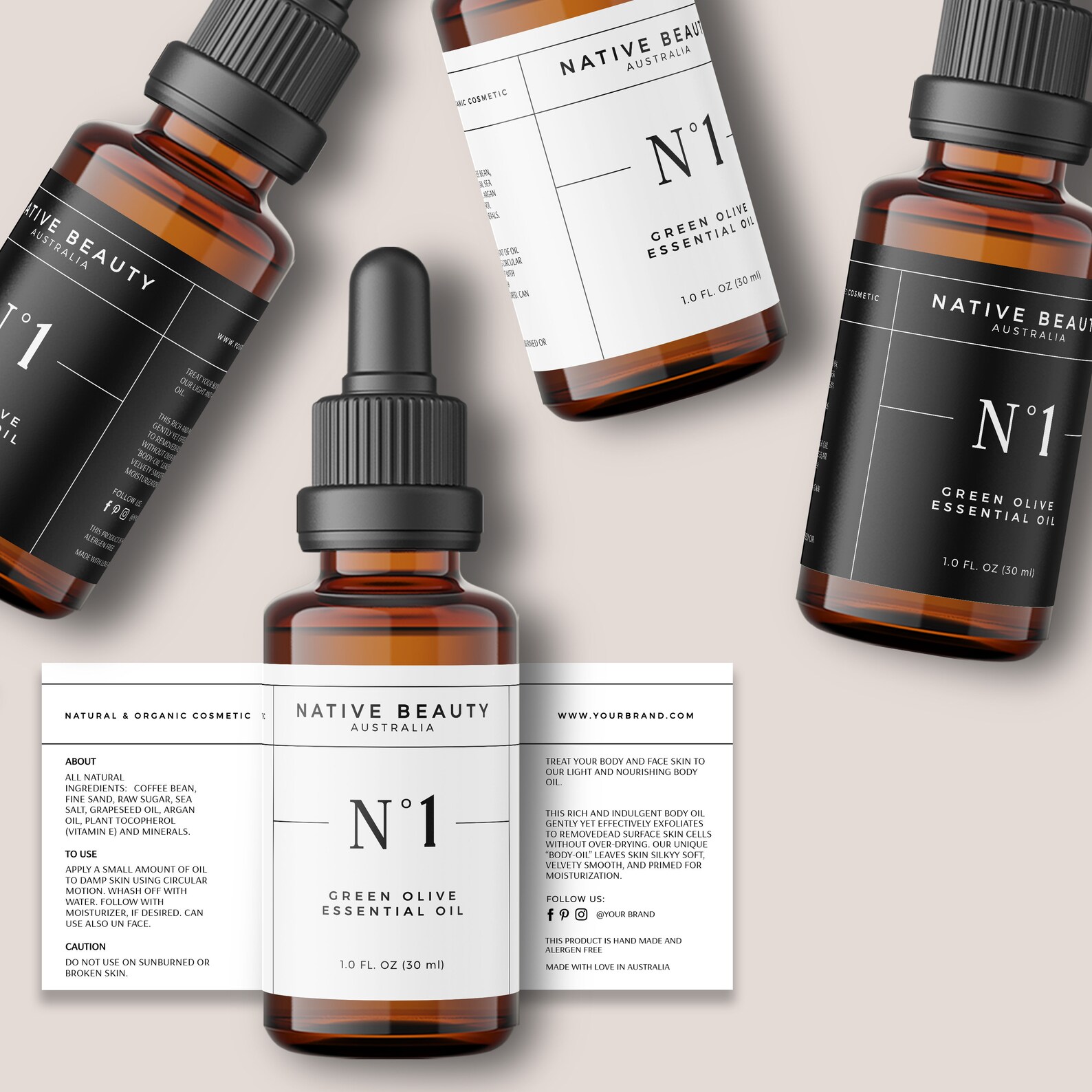 Editable Body Product Label TEMPLATE, DIY Cosmetic Label, Editable ...