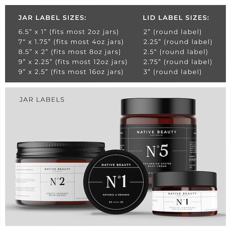 Editable Cosmetic Jar Label Template Printable Skincare - Etsy
