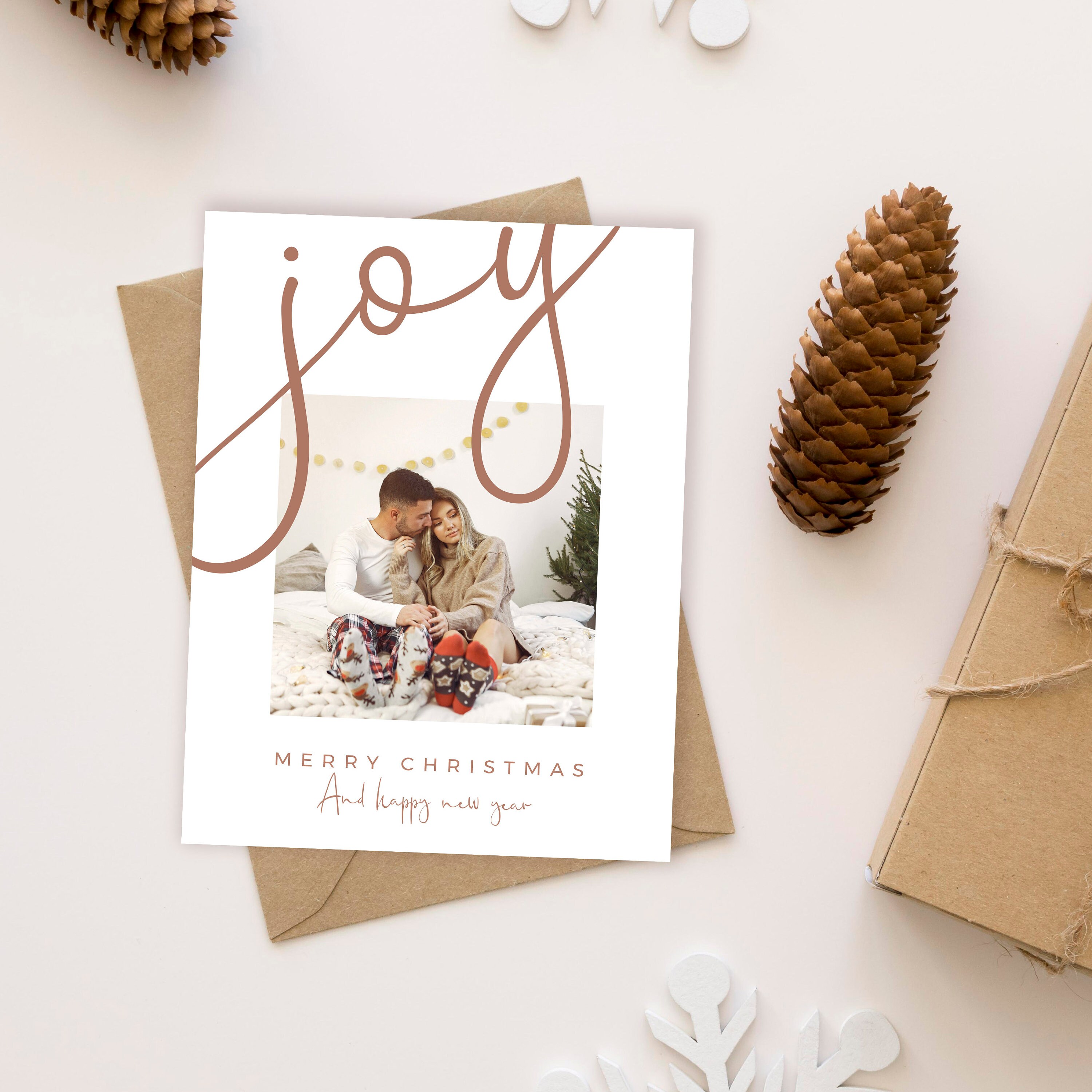 Editable Christmas Card Template, Christmas Card With Photo, Printable ...