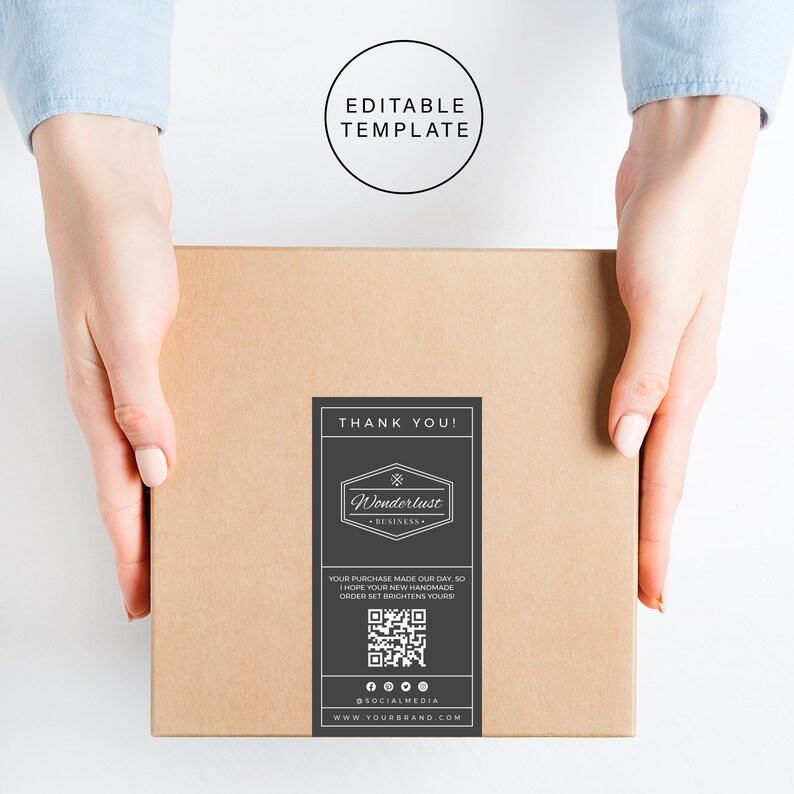 Editable Box Label Template, Custom Packaging Stickers, Shipping Label ...